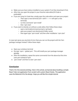 Simple React Todo List | PDF