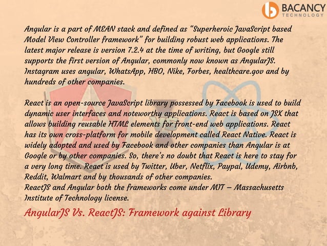 React vs. angular a comprehensive guideline for choosing right front-end framework for your ...