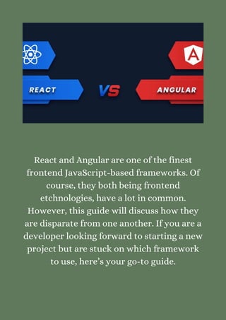 React vs angular which front end framework should you choose and why ...