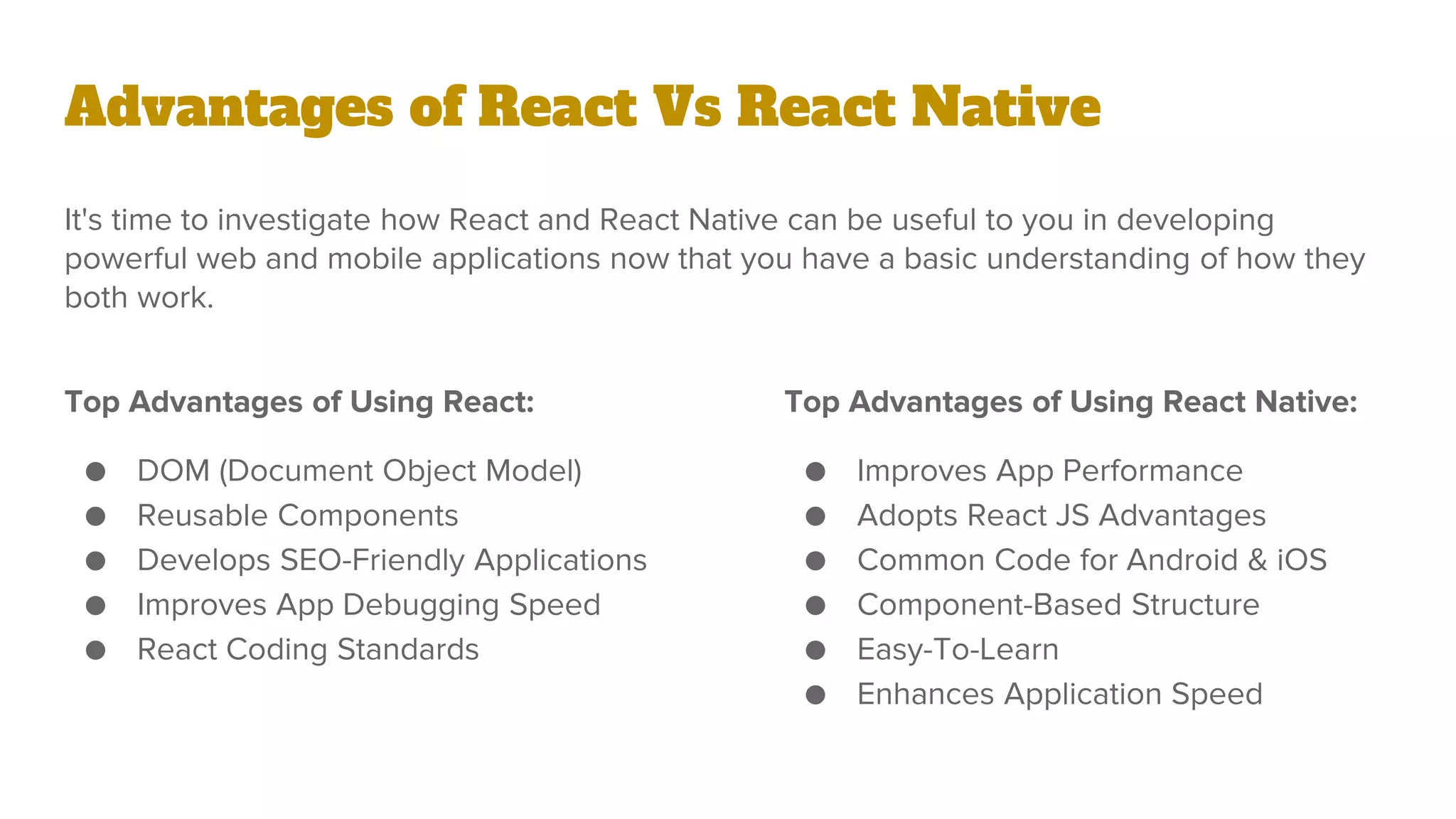 React vs React Native | PPT