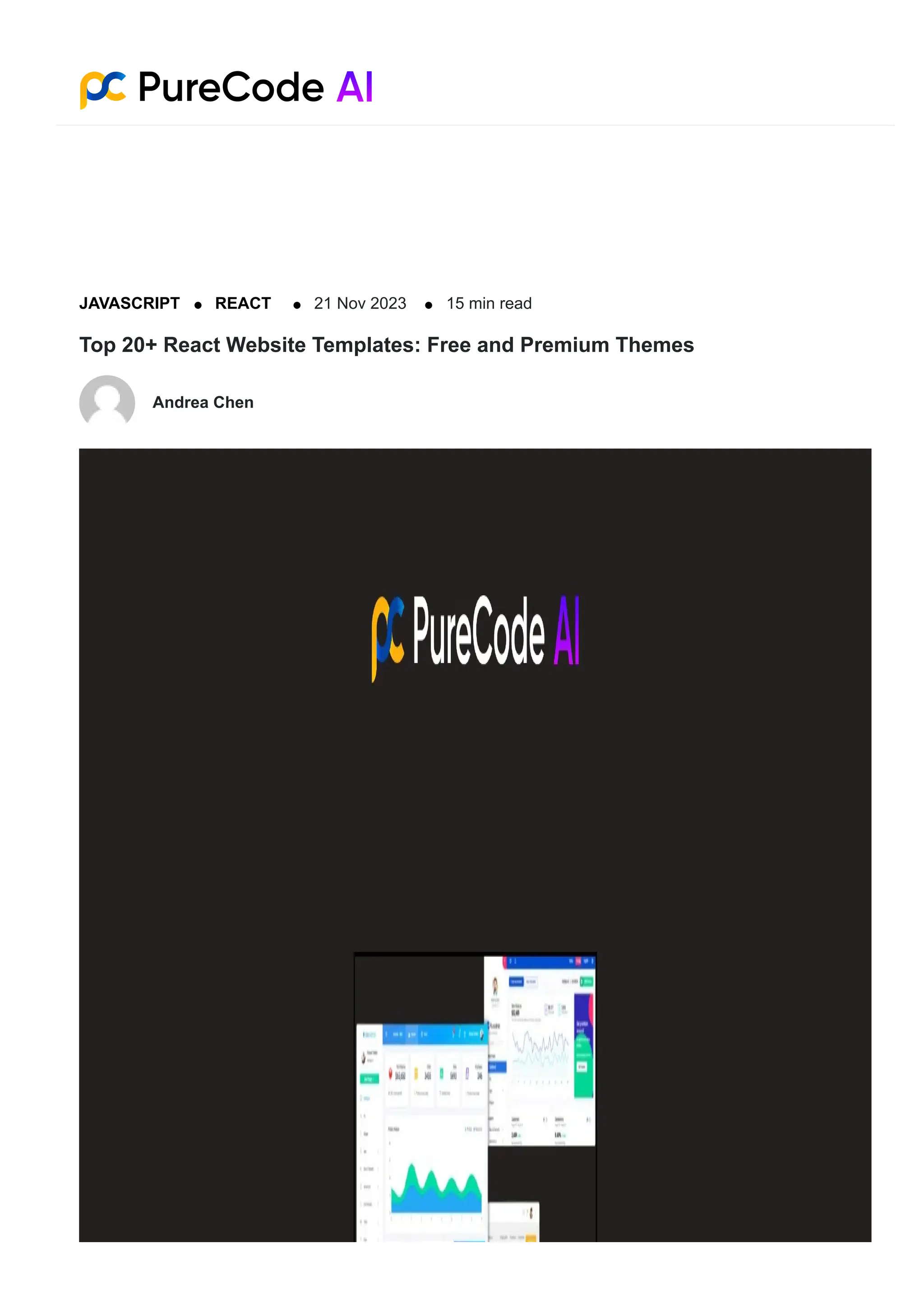 Top 20+ React Website Templates: Free and Premium Themes - Blogs | PDF