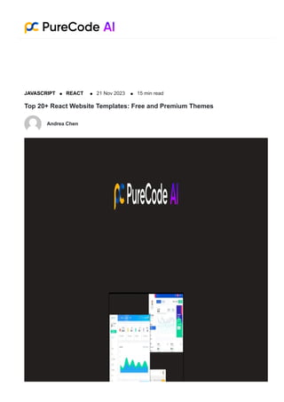 Top 20+ React Website Templates: Free and Premium Themes - Blogs | PDF