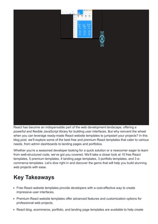 Top 20+ React Website Templates: Free and Premium Themes - Blogs | PDF