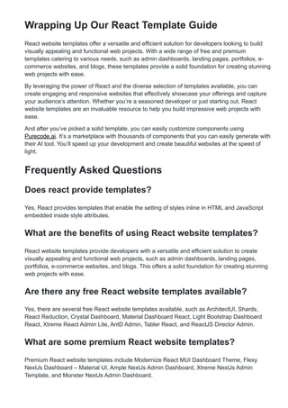 Top 20+ React Website Templates: Free and Premium Themes - Blogs | PDF