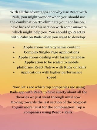 React with rails a perfect combination to build modern web application ...