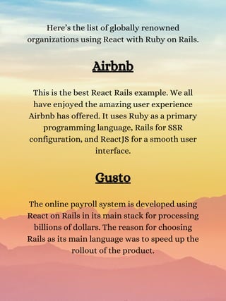 React with rails a perfect combination to build modern web application ...