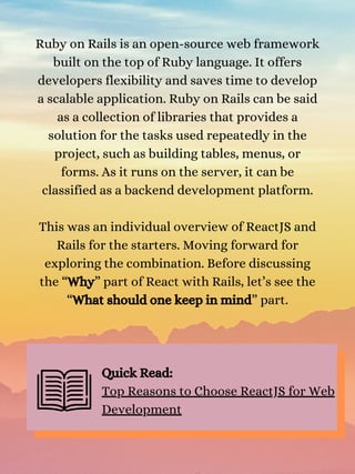 React with rails a perfect combination to build modern web application ...