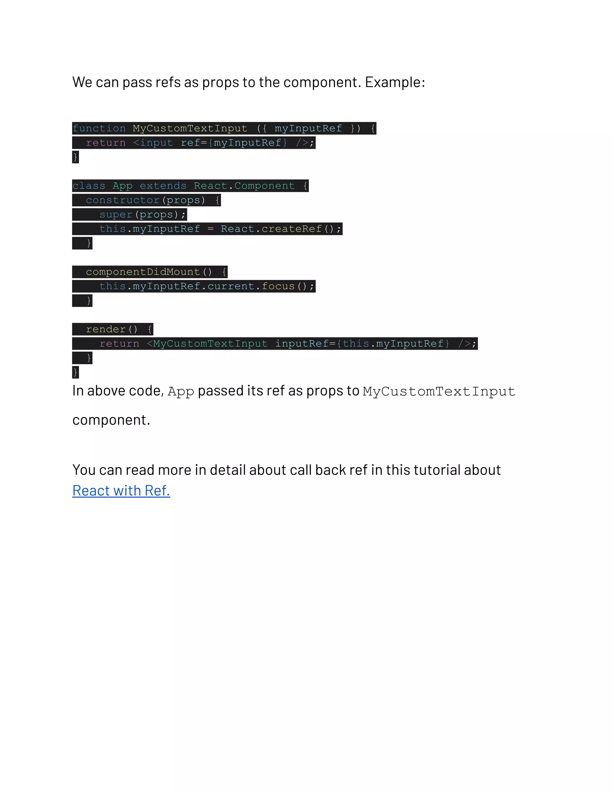 React With Ref Pdf 