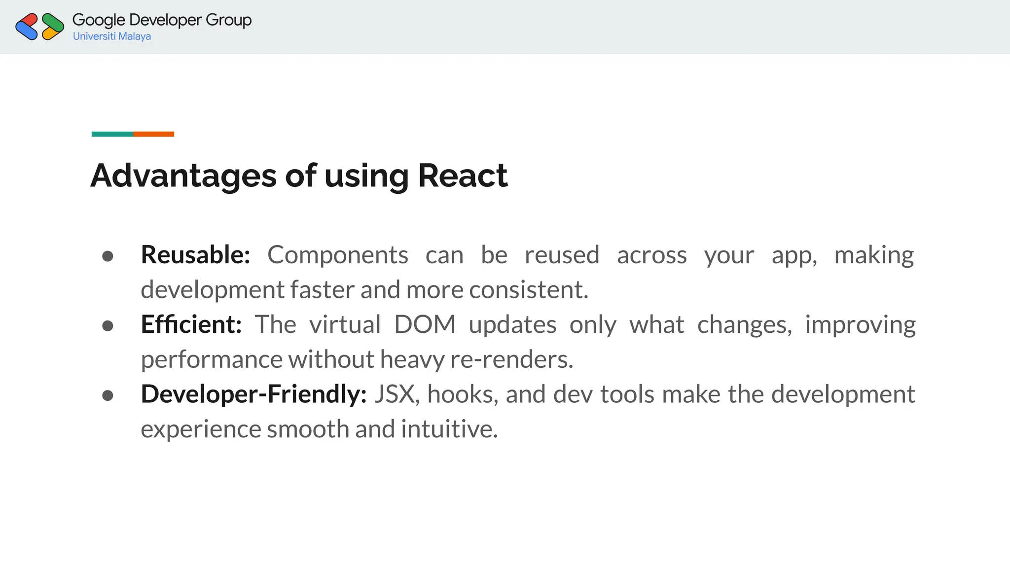 React Workshop Slides by GDGoC UM Full Stack Developer Team | PDF