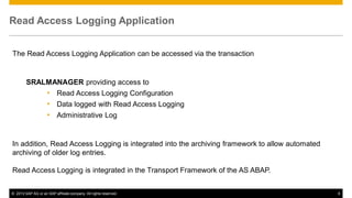 Read Access Logging (RAL) for SAP NetWeaver Overview | PDF