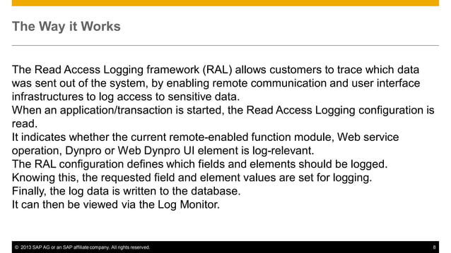 Read Access Logging (RAL) for SAP NetWeaver Overview | PDF