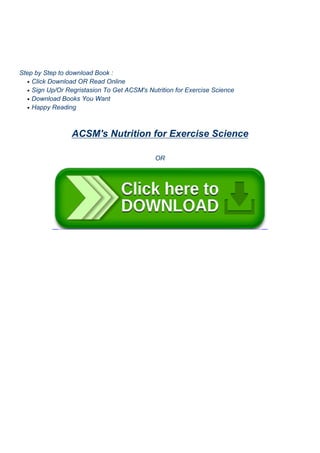 [READ]ACSM's Nutrition for Exercise SciencebyACSMFullBooks | PDF