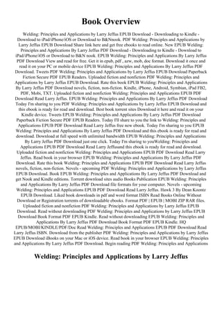 Read/Download Welding: Principles and Applications [P.D.F] By Larry ...