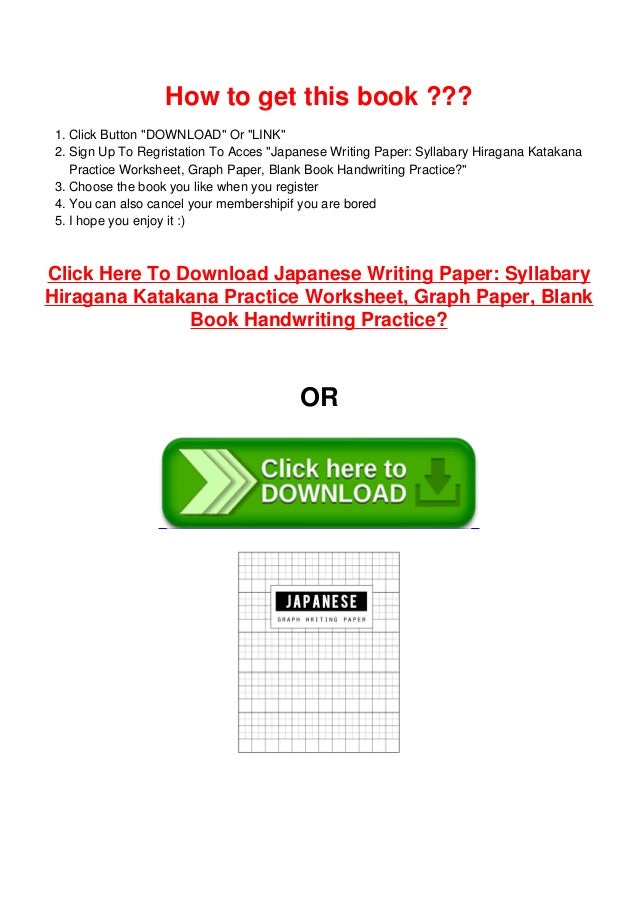 Read PDF Japanese Writing Paper: Syllabary Hiragana Katakana Practice ...