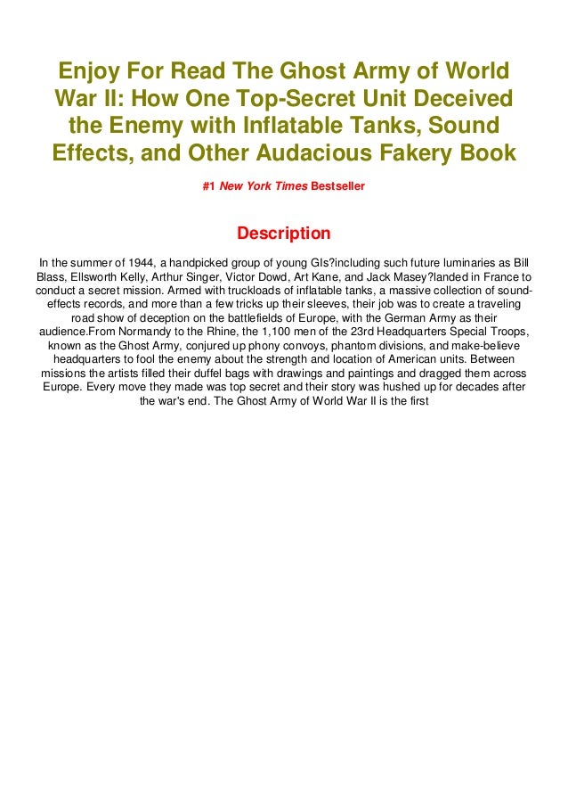 [READ] The Ghost Army of World War II: How One Top-Secret Unit