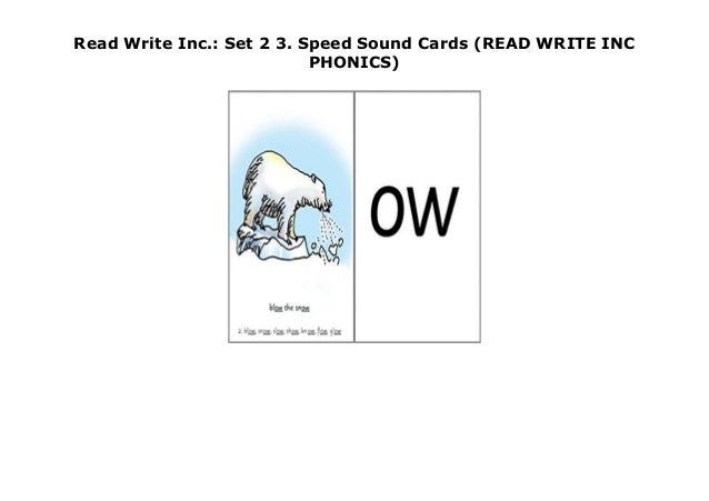 Read Write Inc.: Set 2 3. Speed Sound Cards (READ WRITE INC PHONICS)