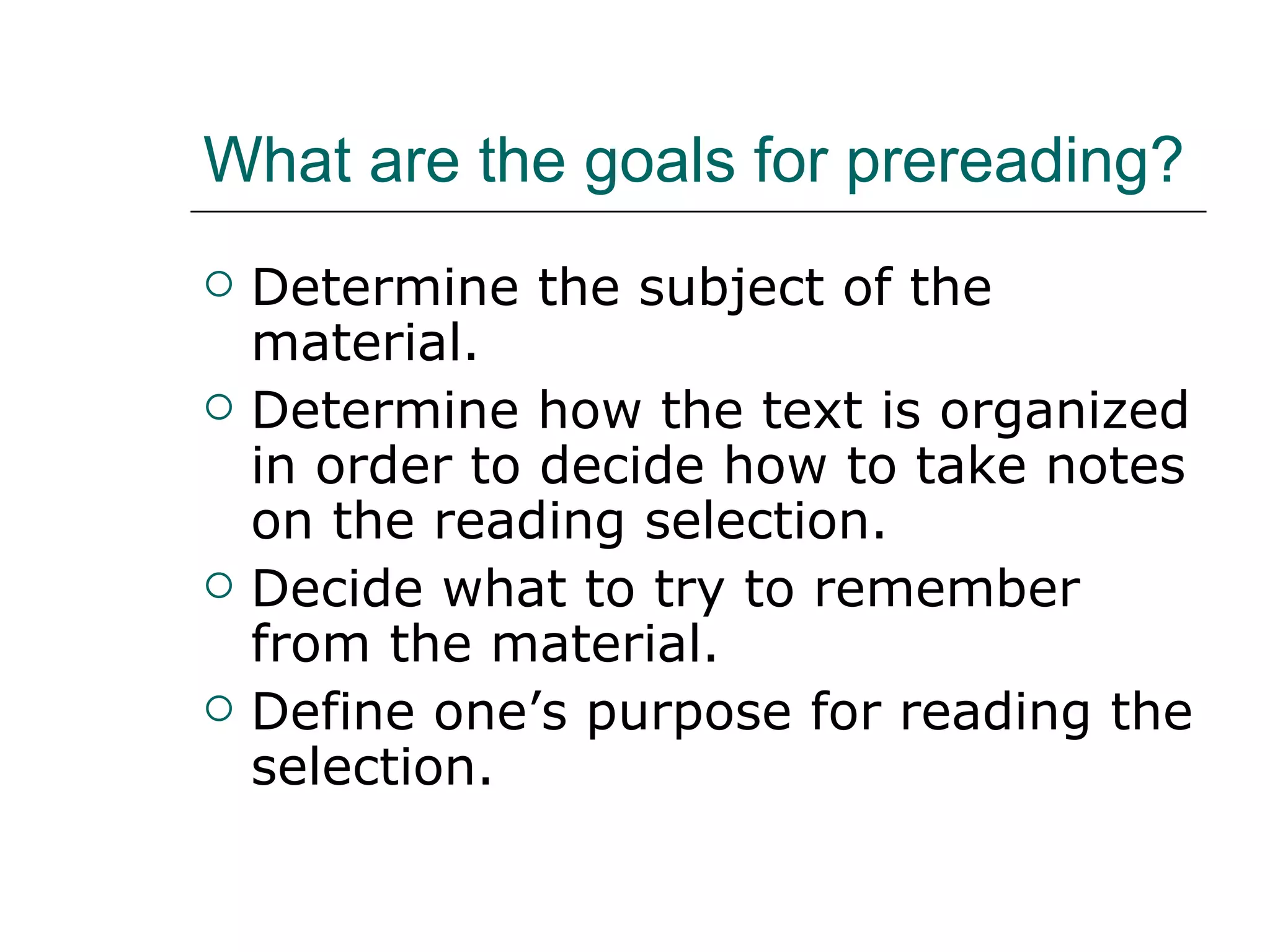 Read 142 prereading power point | PPT