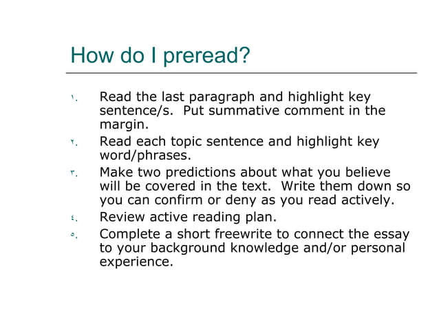 Read 142 prereading power point | PPT