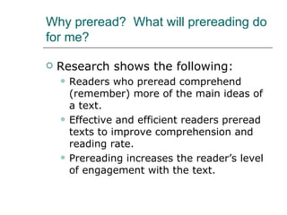 Read 142 prereading power point | PPT