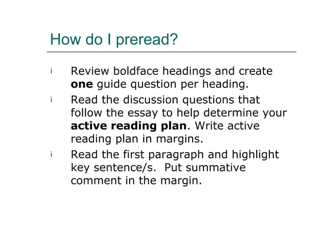 Read 142 prereading power point | PPT