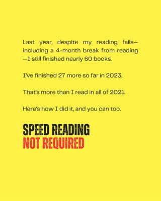 How to Read 50+ Books Per Year Even If You're a Slow Reader | PDF