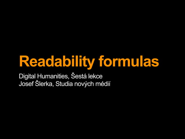 Readability formulas | PPT
