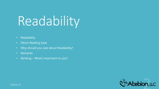 Document Readability Analysis | PPT | Free Download