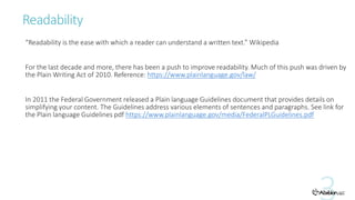 Document Readability Analysis | PPT | Free Download
