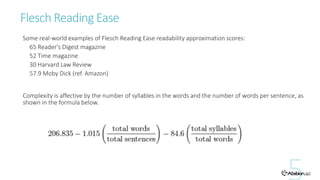 Document Readability Analysis | PPT | Free Download