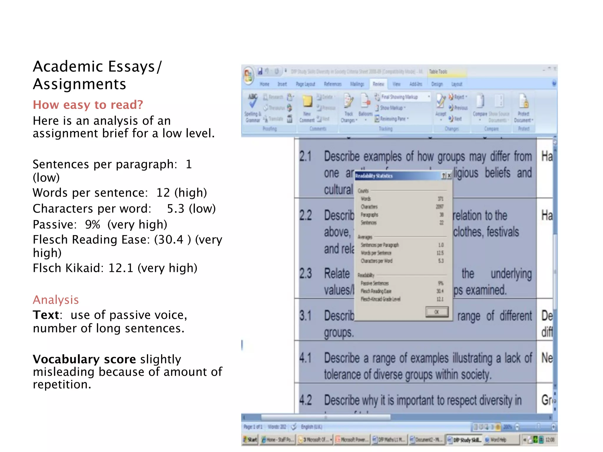 Readability Statistics | KEY
