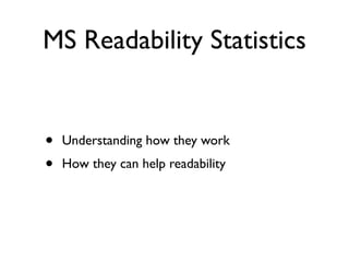Readability Statistics | KEY