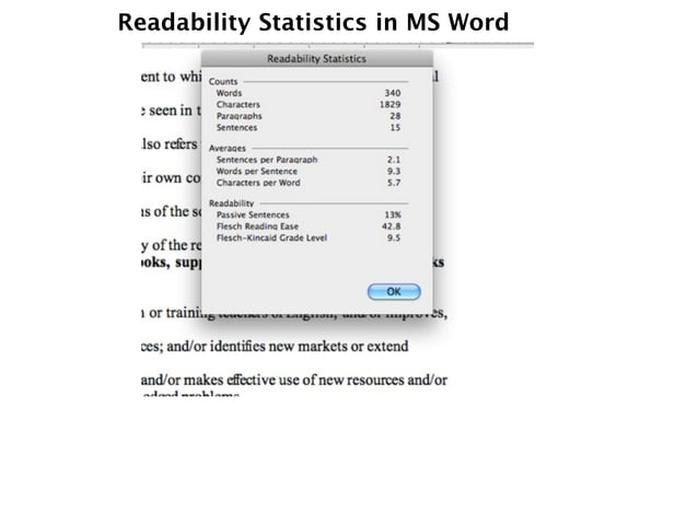 Readability Statistics | KEY