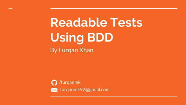 Readable Tests Using BDD | PPTX | Programming Languages | Computing