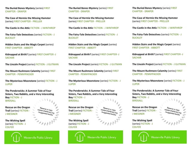 Children Readalike Bookmarks | PDF | Parenting Children Aged 4-11 ...