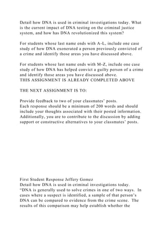 Read An Illustrative Homicide Case Involving Blood Patterns” in.docx