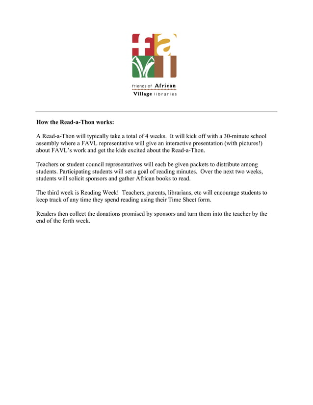 Read-A-Thon Materials | PDF