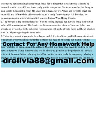 Read Case Study Room 406 and answer the following questions in 2.pdf