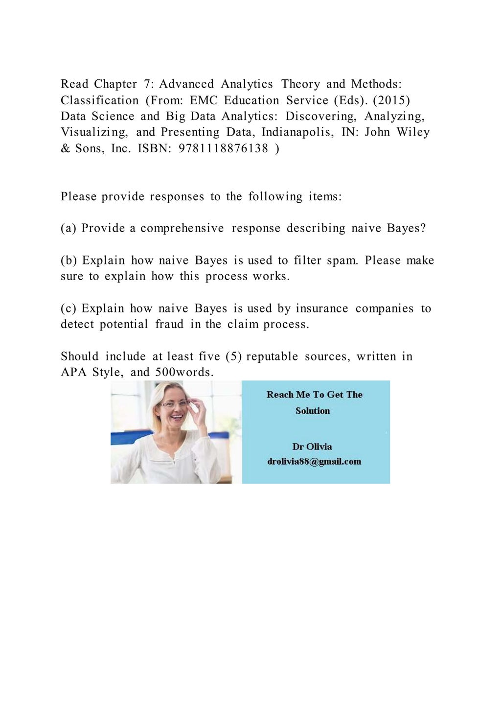 Read Chapter 7 Advanced Analytics Theory and Methods Classificatio | DOCX