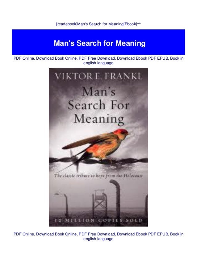man's search for meaning pdf