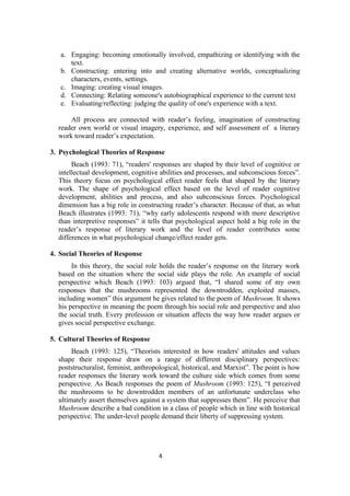 Literature and Its Teaching: Reader response | PDF