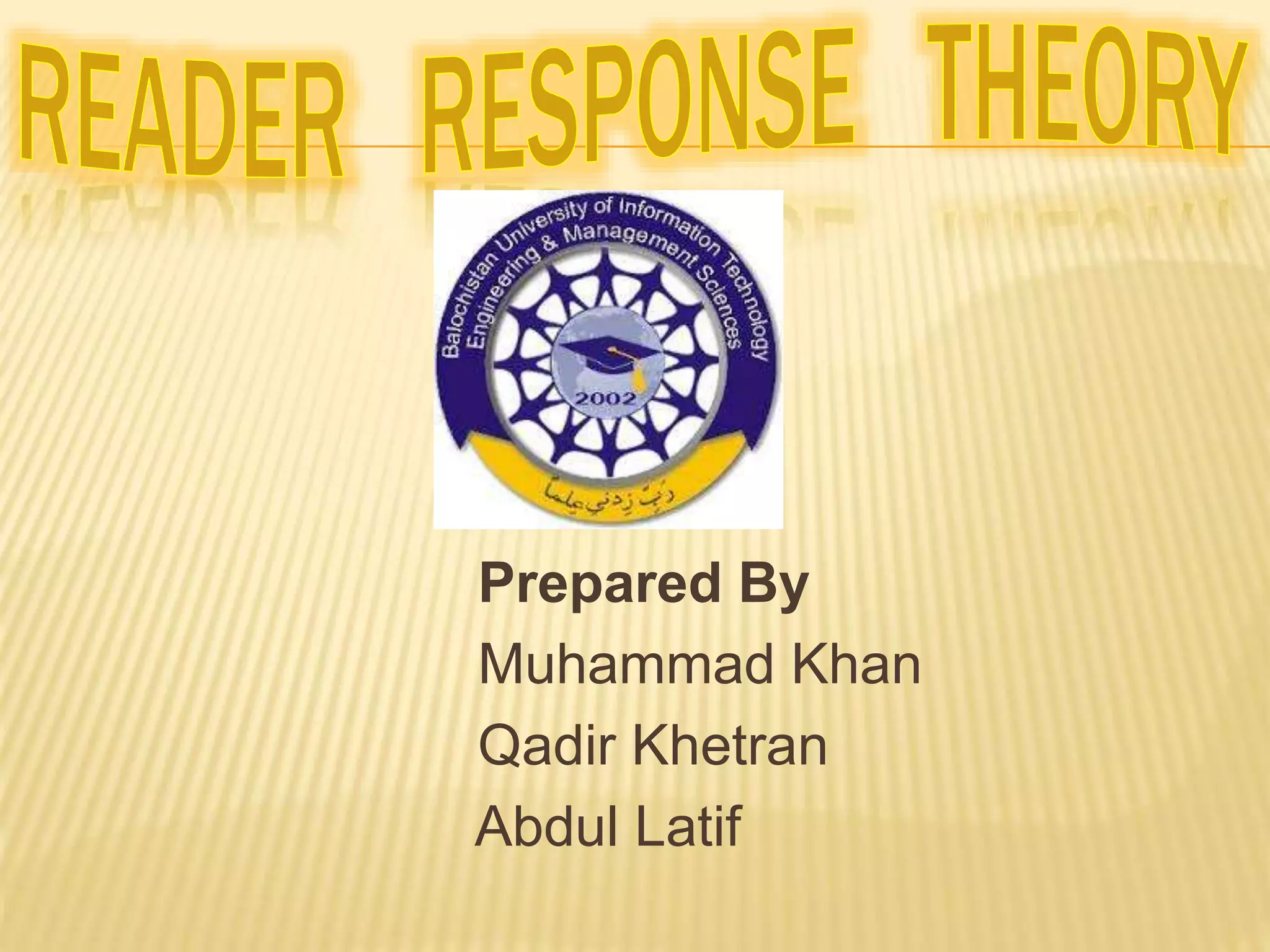 Reader response theory ppt | PPTX