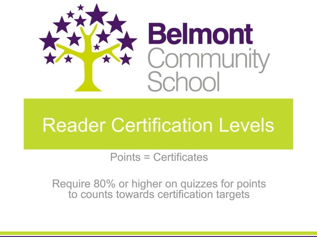 Accelerated Reader: Certification Levels | PPT