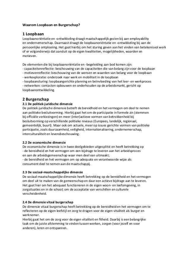 Loopbaan en burgerschap
