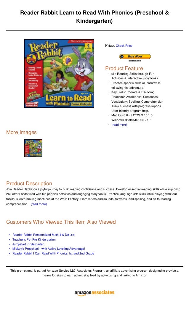 Reader rabbit learn to read with phonics (preschool & kindergarten)