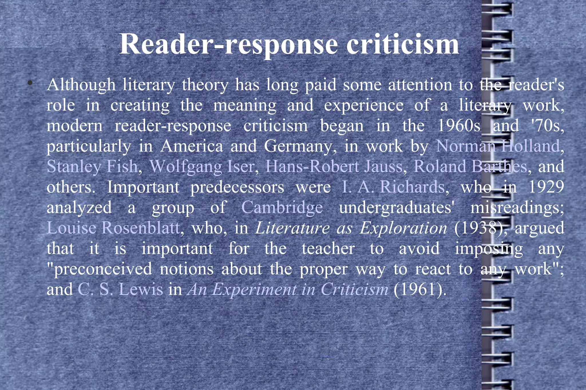 Reader response | PPT