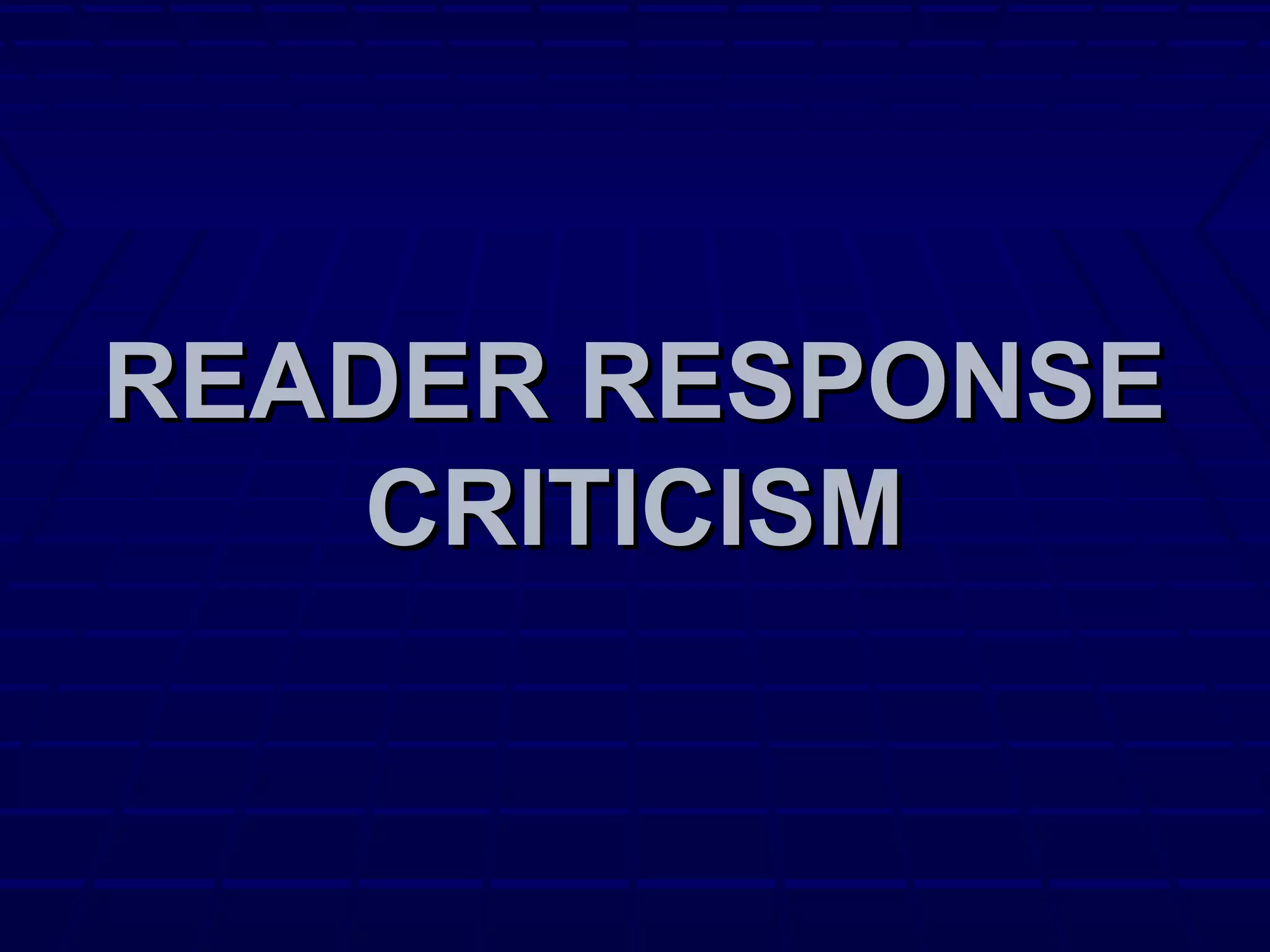 Reader response | PPT