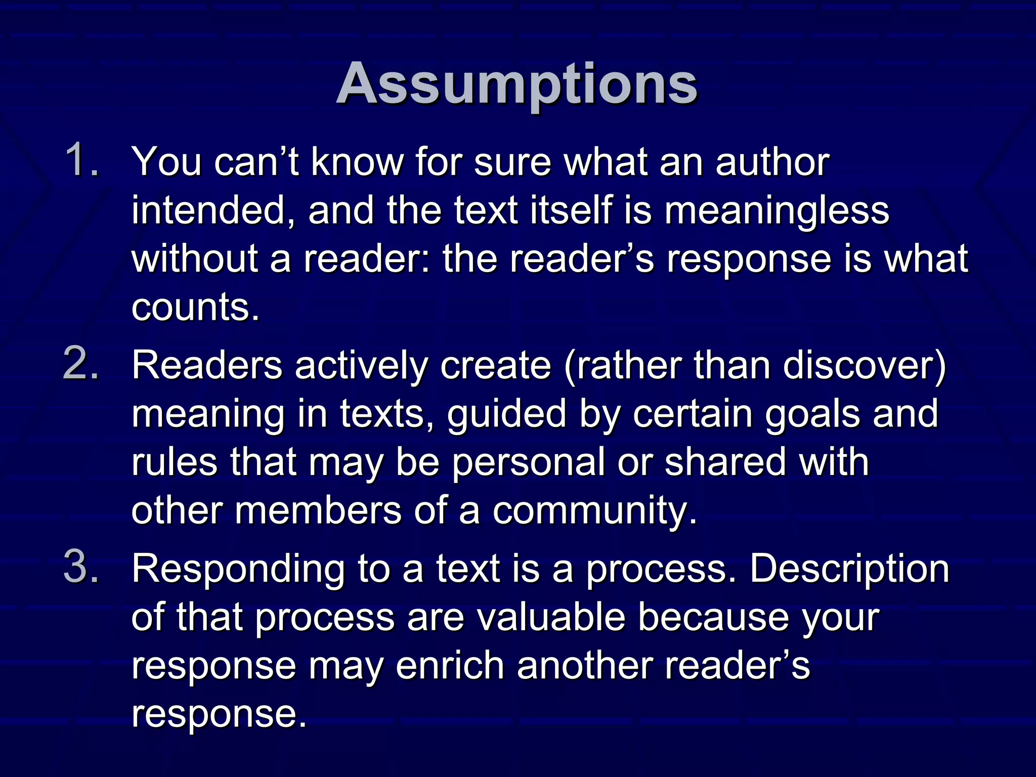 Reader response | PPT