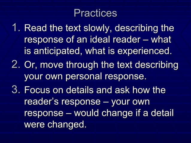 Reader response | PPT | Poetry | Books and Literature