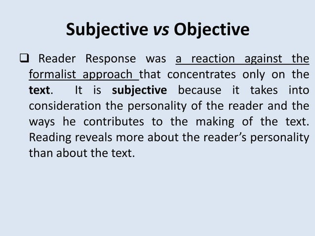 Reader response and reception theory | PPTX | Books and Literature