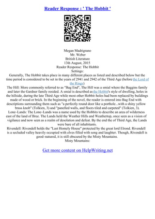 Reader Response Essay | PDF